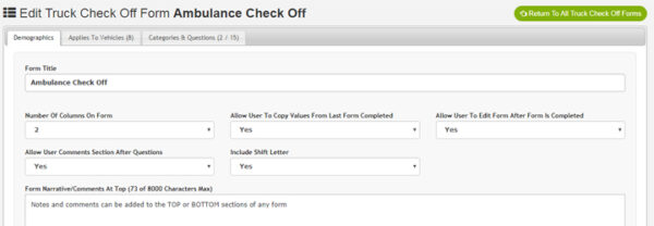 iOps360 - Truck Check Forms - Creating & Editing Truck Check Forms