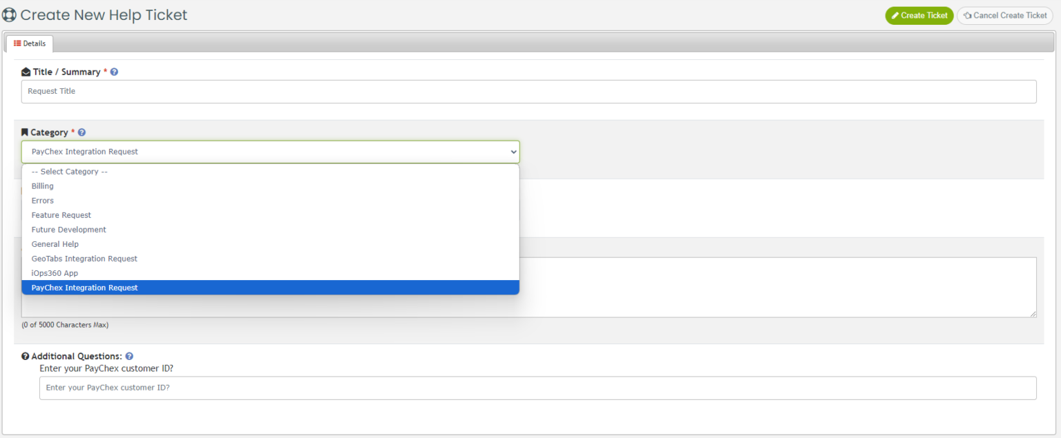 Help Tickets - iOps360